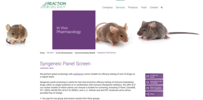 Syngeneic Tumor Models | Reaction Biology